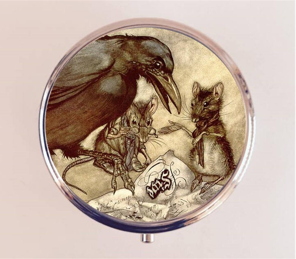 Arthur Rackham Crow Pill Box Case Pillbox Holder Trinket Stash | Etsy