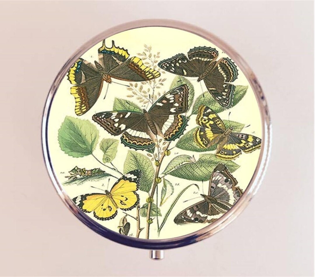 Butterfly Pill Box Case Pillbox Holder Trinket Butterflies Animal Art ...