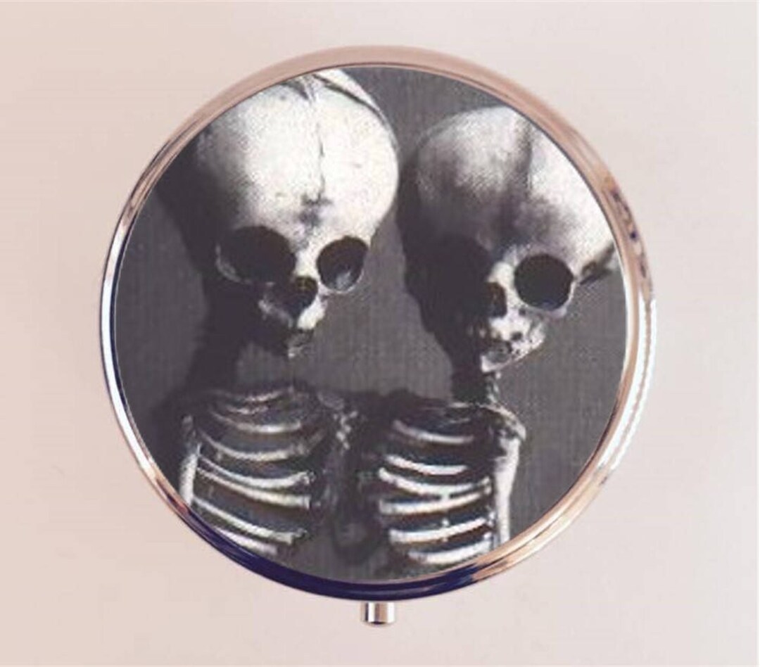 Siamese Skeleton Pill Box Case Pillbox Holder Trinket Skeletons ...