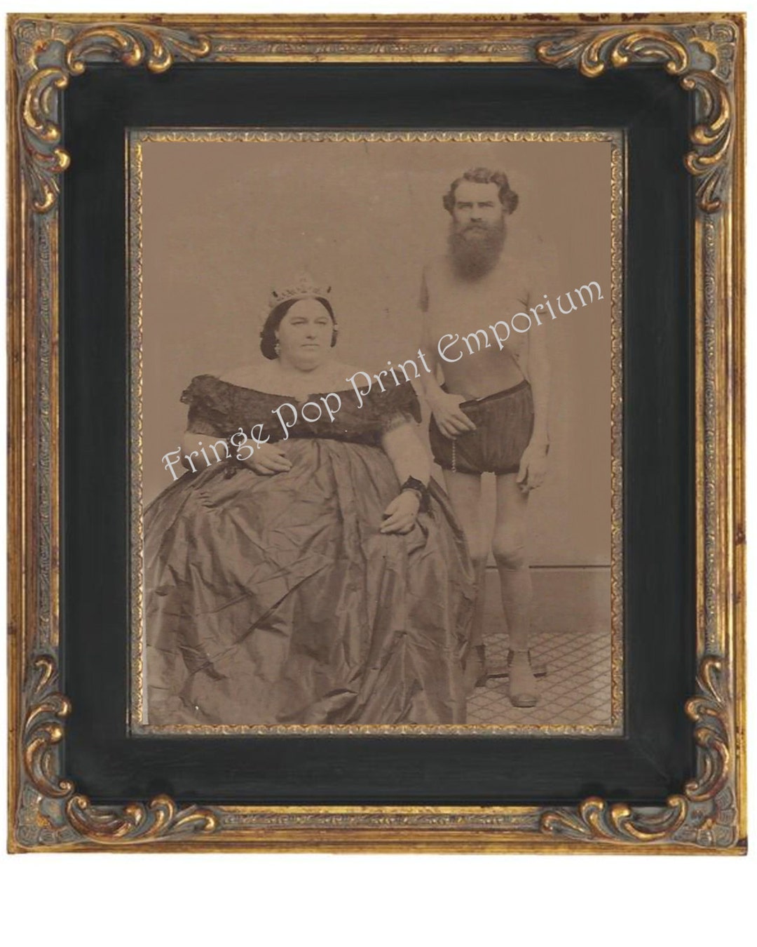 Victorian Sideshow Circus Freak Art Print 8 X 10 - Odd Couple - Fat ...