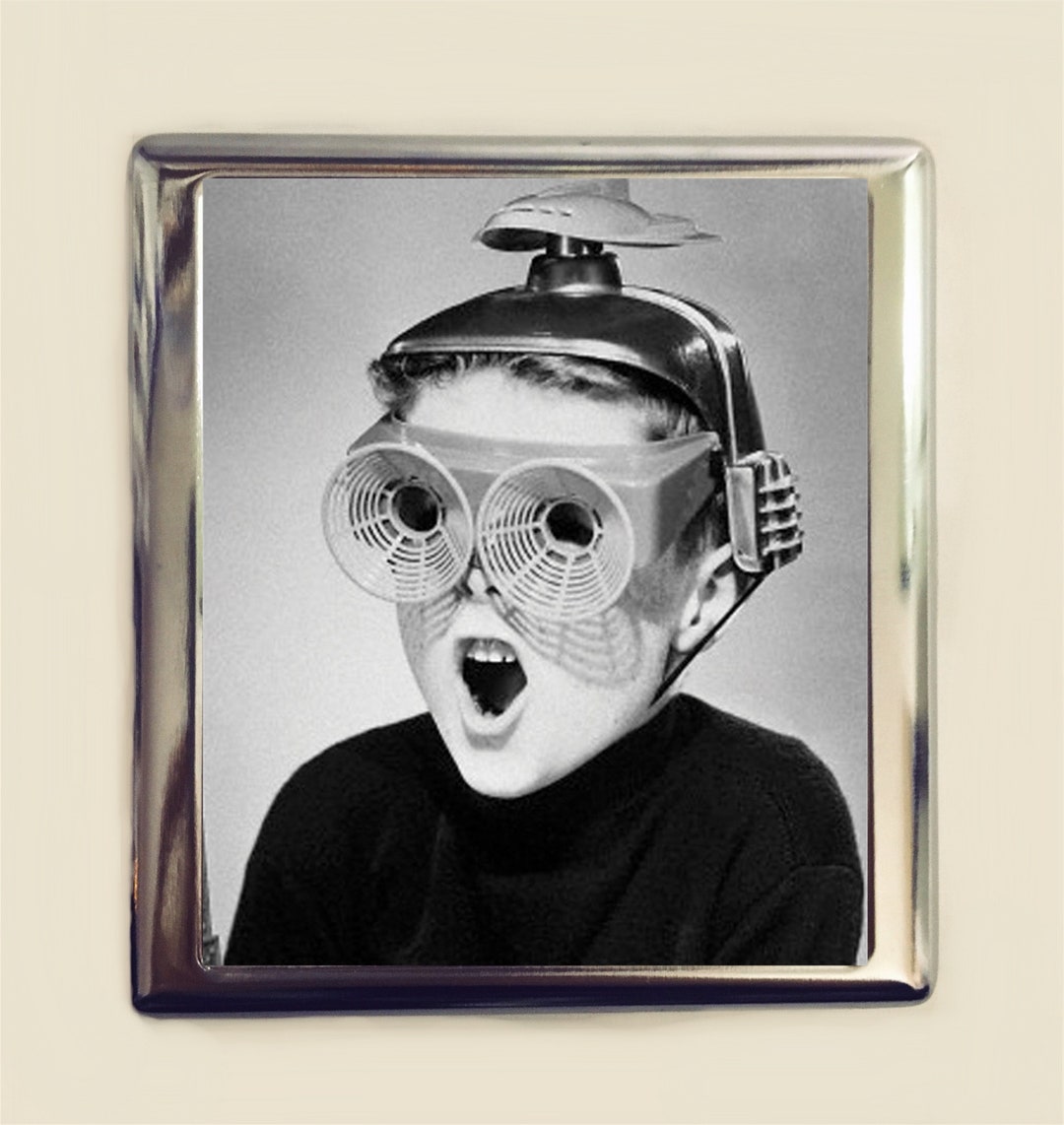 Retro Space Boy Cigarette Case Business Card ID Holder Wallet 1950's ...