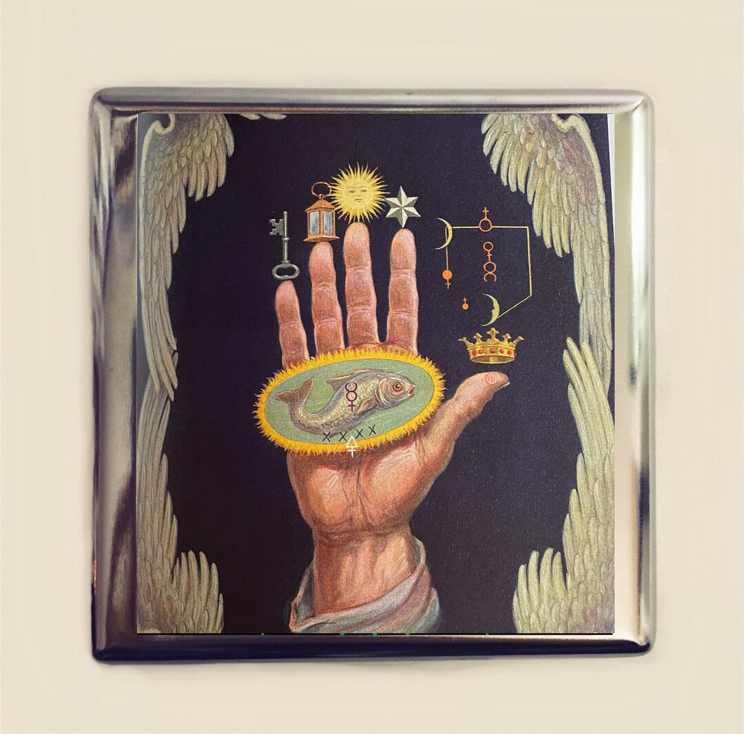 Mystical Hand Occult Cigarette Case Business Card ID Holder Wallet ...