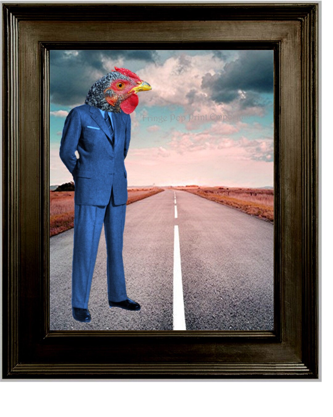 Chicken Man Art Print 8 X 10 - Why Did the Chicken Cross the Road ...