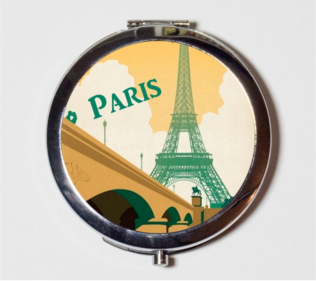 Paris Eiffel Tower Compact Mirror - French Travel Poster France ...