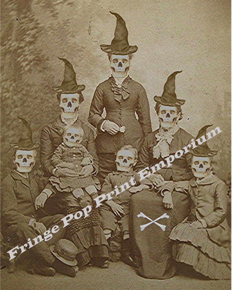 Victorian Macabre Skeleton Family Art Print 8 X 10 Goth - Etsy