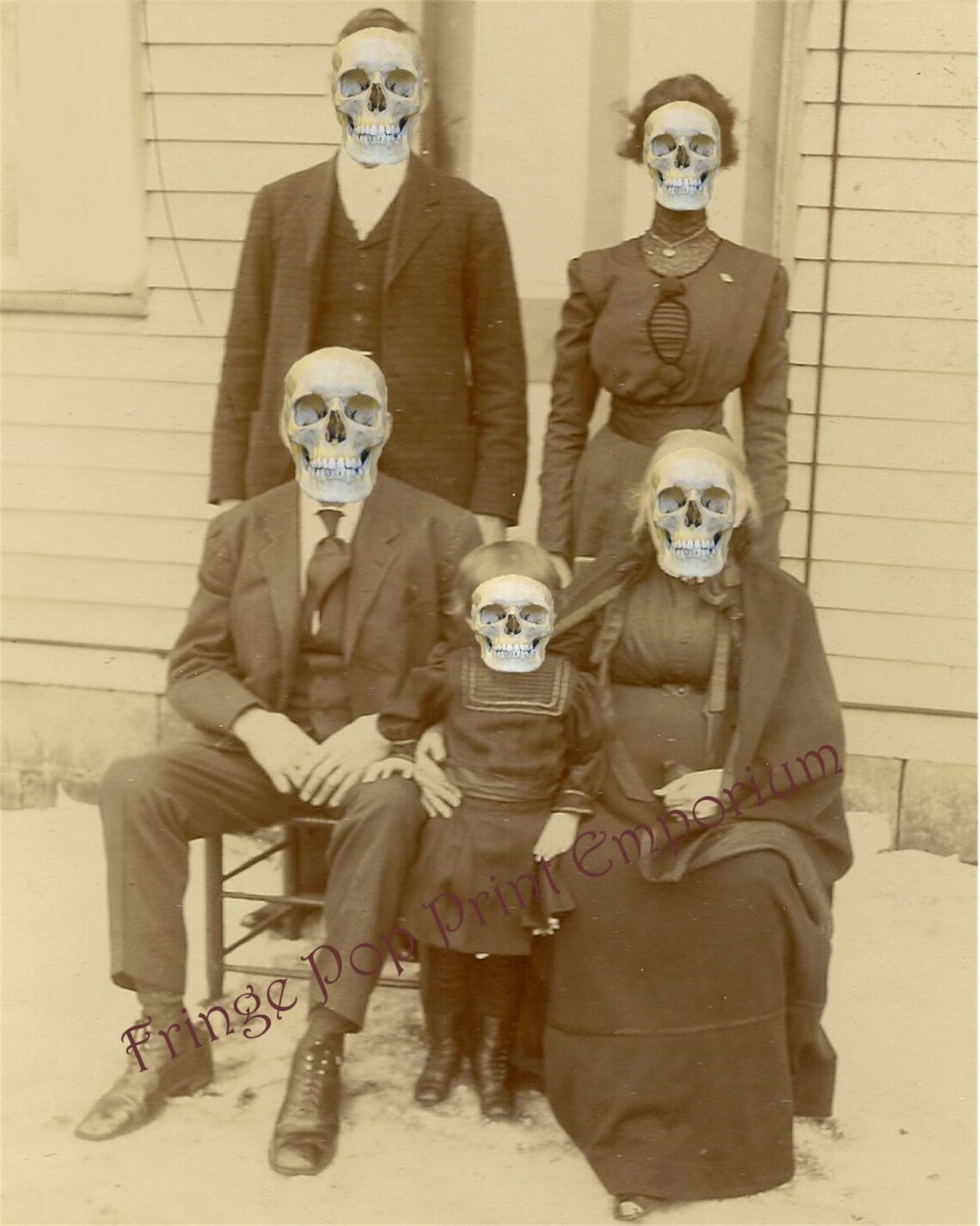 Skeleton Family Art Print 8 X 10 Altered Art Victorian Skull | Etsy