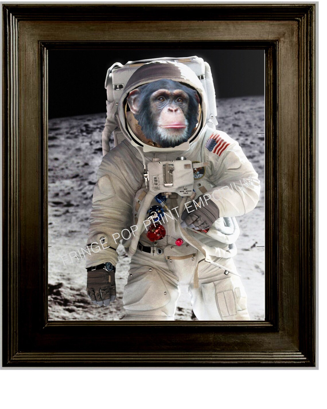 Space Monkey Art Print 8 X 10 Chimp on the Moon Chimpanzee | Etsy