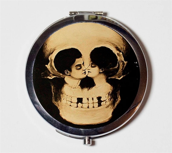 Skull Optical Illusion Compact Mirror Romance Goth - Etsy