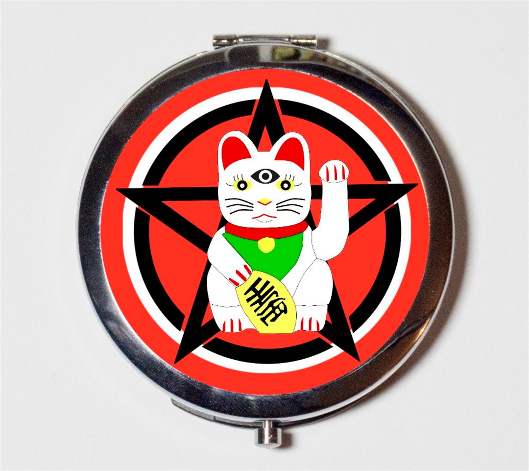 Maneki Neko Pentacle Compact Mirror - Occult Witch Witchcraft Magick ...