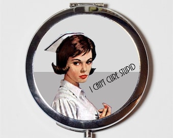 Retro Pin up Humor Compact Mirror I Do Bad Things Sassy | Etsy