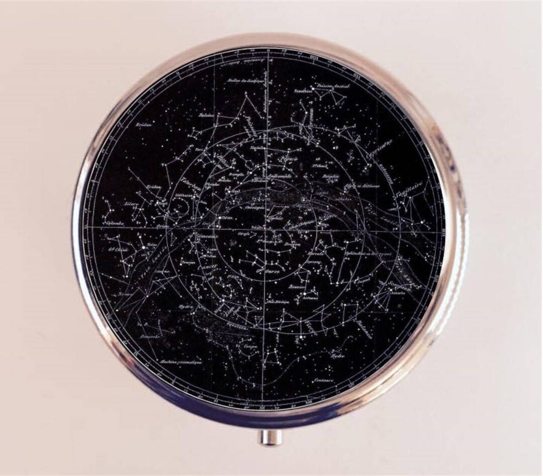 Constellations Pill Box Case Pillbox Holder Trinket Stars Celestial ...