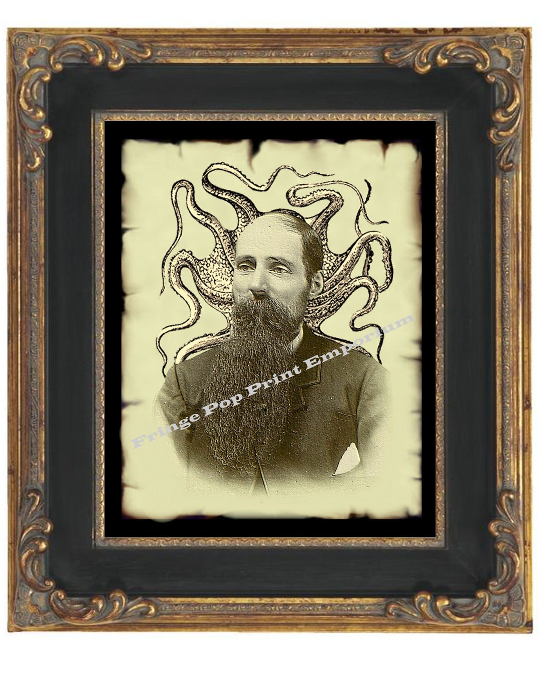 Steampunk Octopus Man Art Print 8 X 10 Altered Art Victorian - Etsy