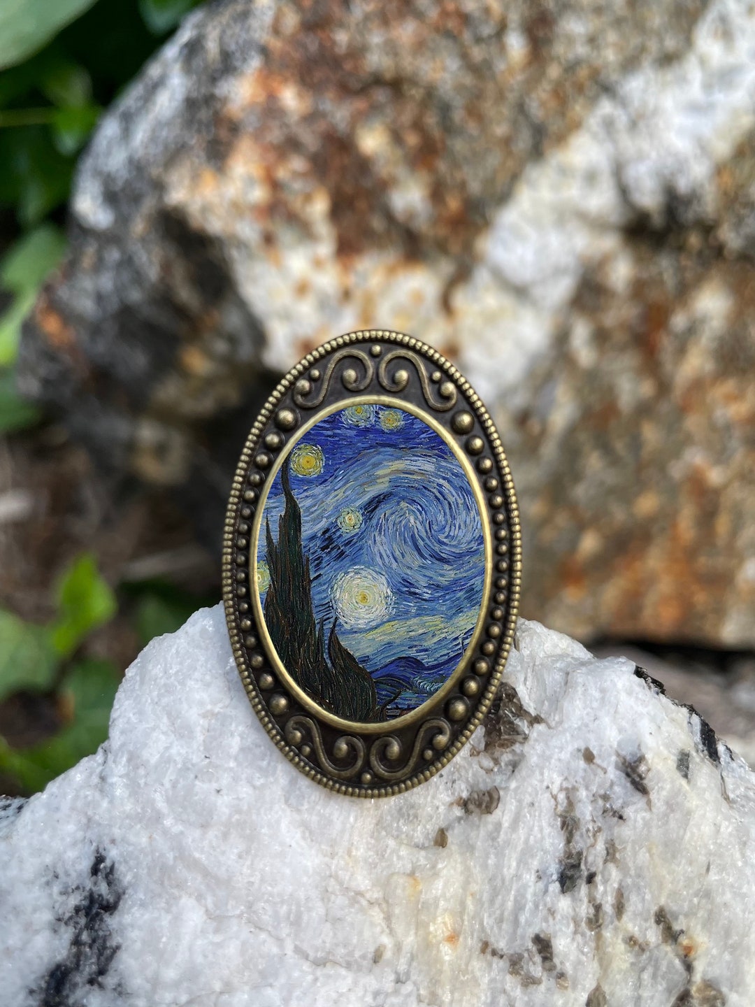 A Starry Night Antiqued Bronze Adjustable Ring Vincent Van Gogh Fine ...