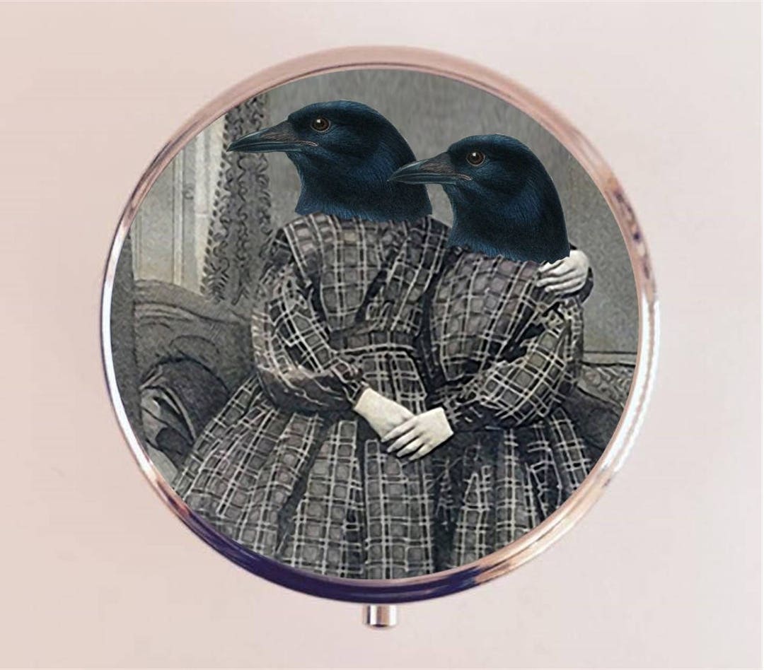 Crow Sisters Pill Box Case Pillbox Holder Trinket Anthropomorphic ...