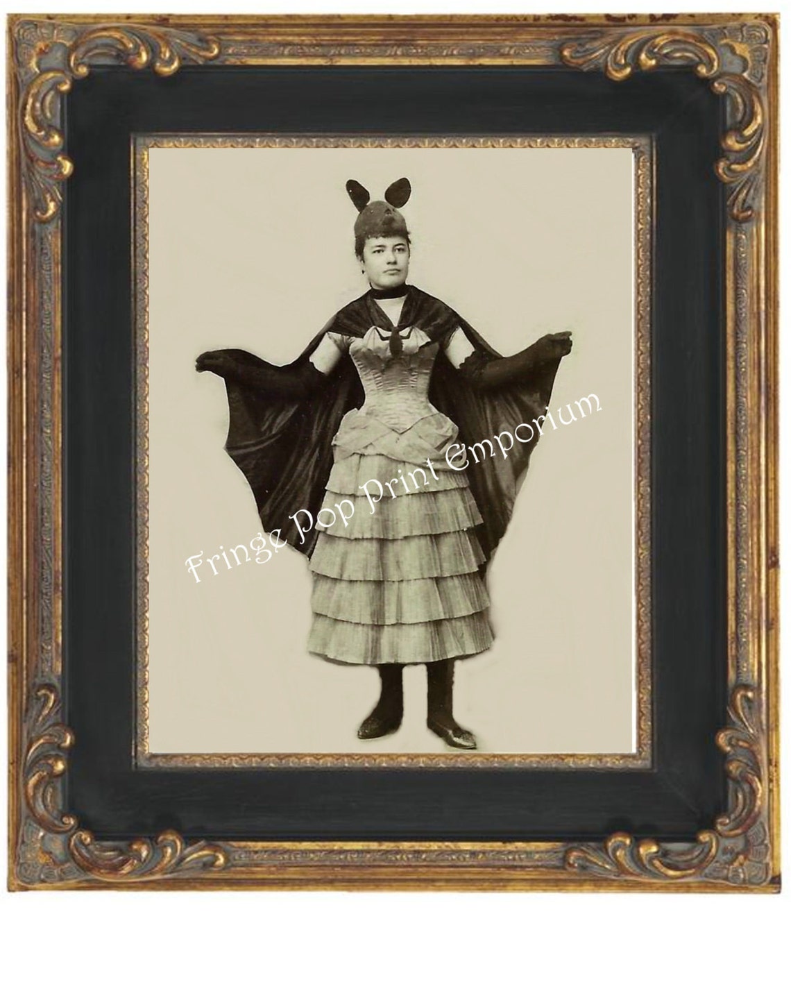 Victorian Halloween Costume Bat Lady Art Print 8 X 10 - Etsy