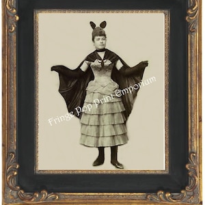 Victorian Halloween Costume Bat Lady Art Print 8 X 10 - Victorian Woman ...