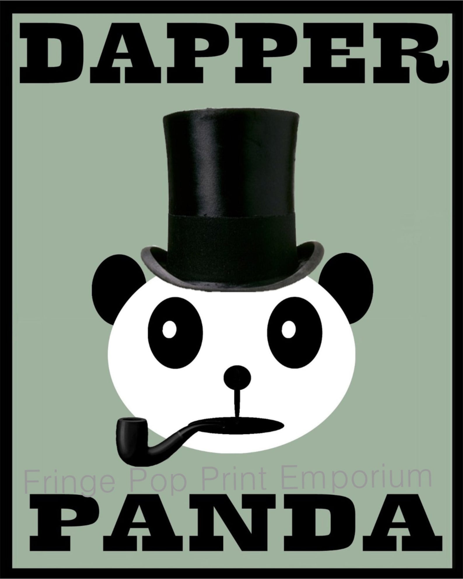 Dapper Panda Art Print 8 X 10 Steampunk Victorian Panda Bar With Top Hat and Pipe Altered Art ...