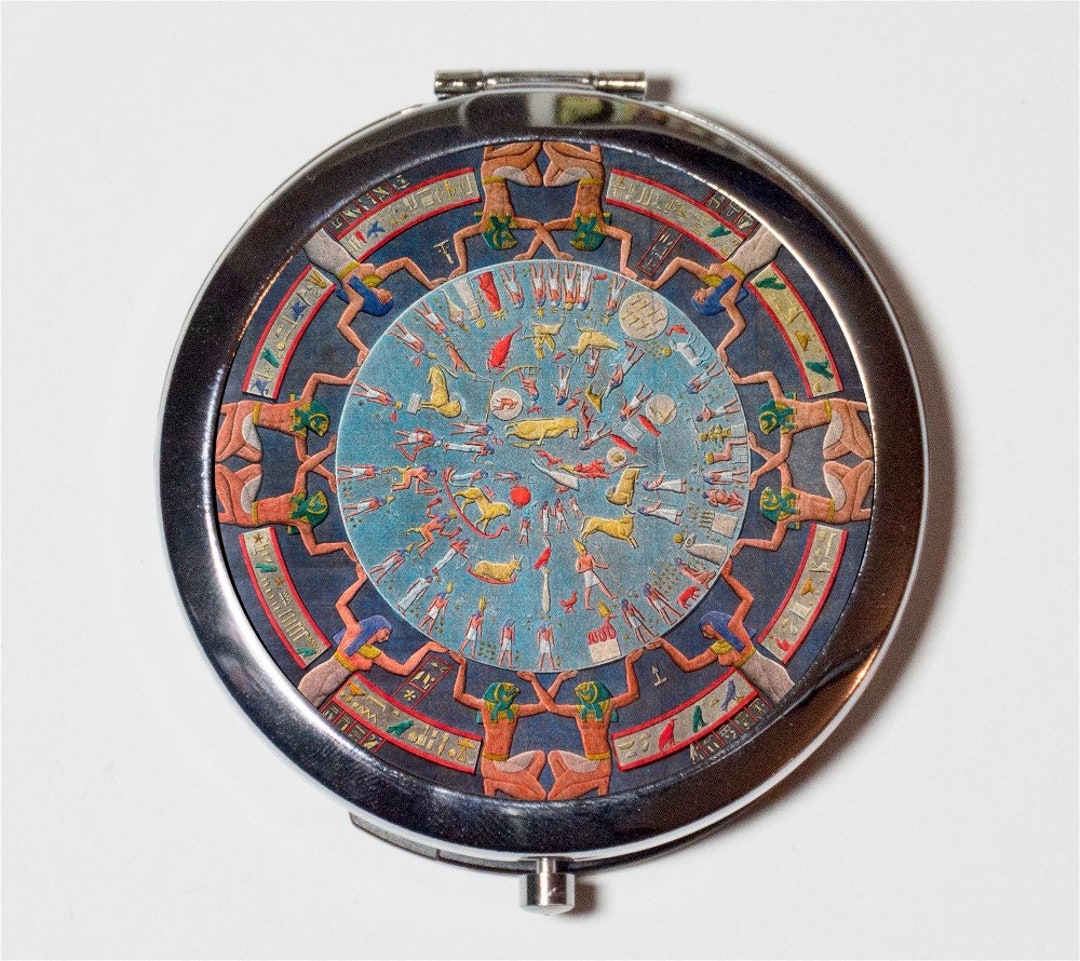 Egyptian Zodiac Compact Mirror - Occult Celestial Astrology - Make up ...