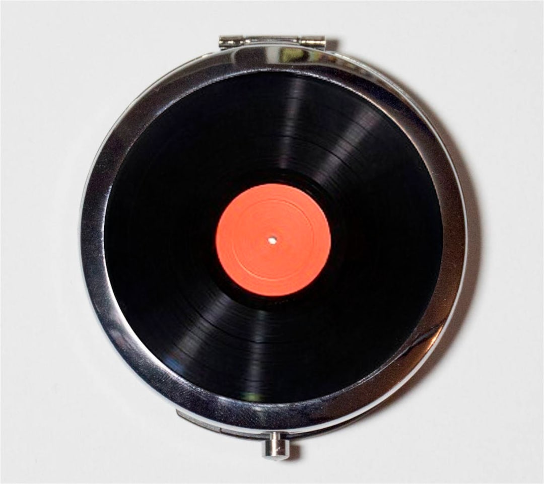 Record Album Compact Mirror - LP Vinyl Turntable Gift for DJ - Make up ...