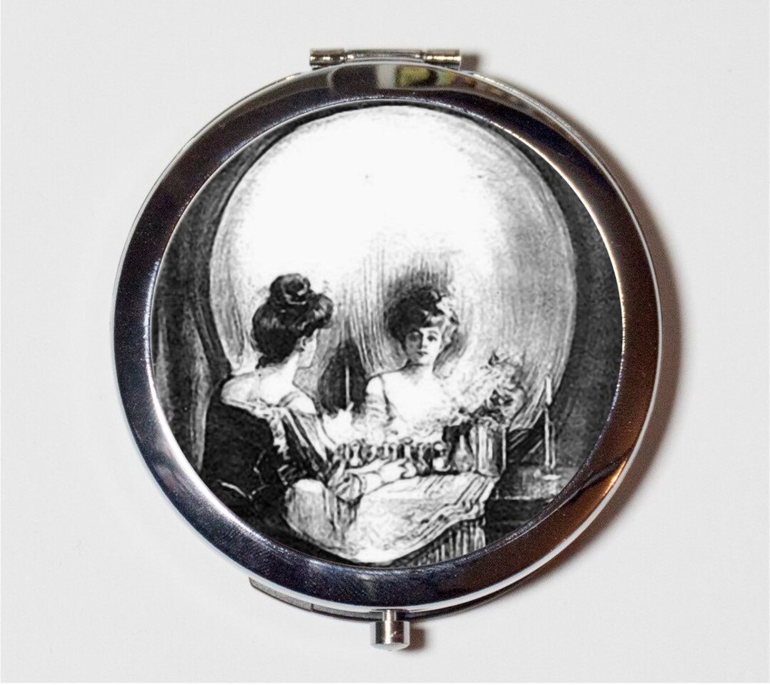 All is Vanity Compact Mirror - Skull Illusion Goth Metamorphic Woman ...
