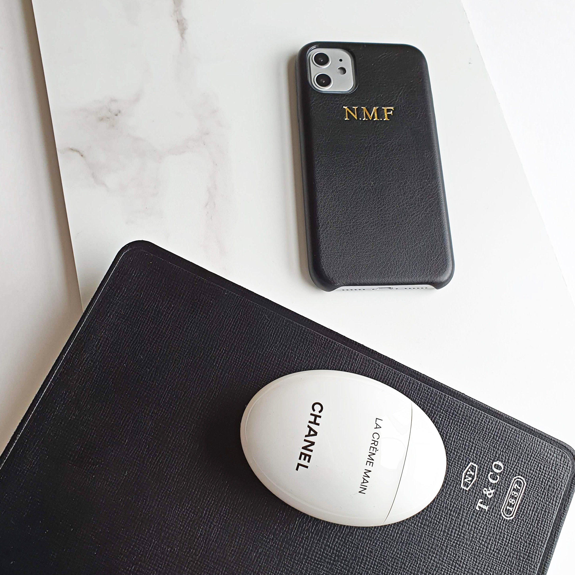 Black Faux Leather Embossed Phone Case Embossed Iphone 13 - Etsy UK