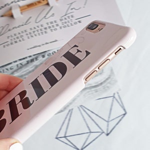 Dusty Pink Bridal Wedding Day Phone Case - Brides Phone Case, Bride to ...
