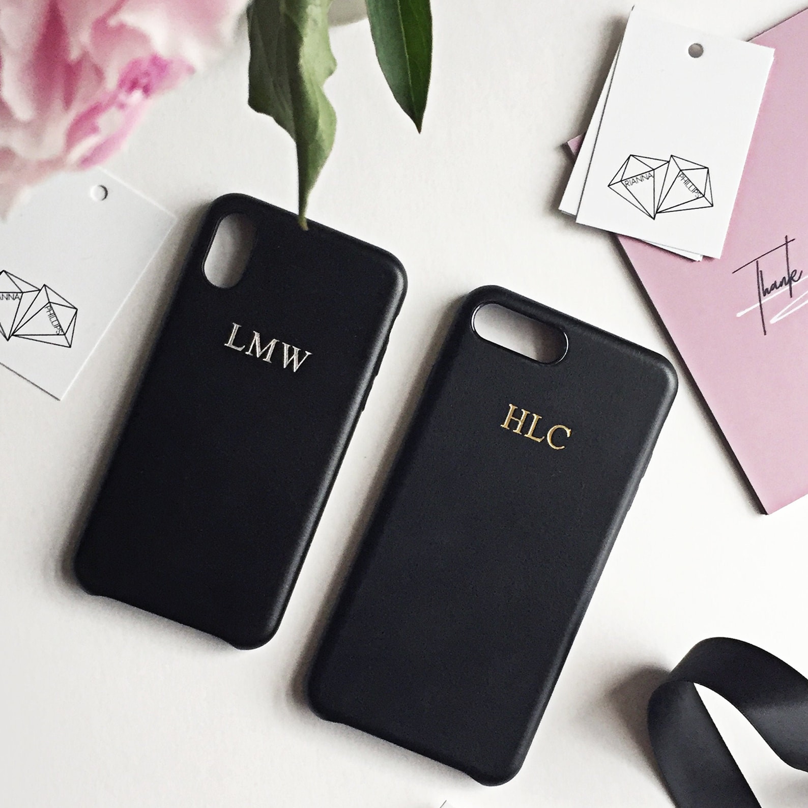 Black Faux Leather Embossed Phone Case Embossed Iphone 13 | Etsy UK