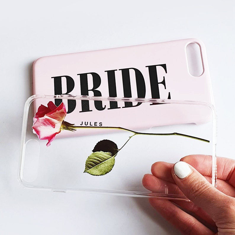 Dusty Pink Bridal Wedding Day Phone Case - Brides Phone Case, Bride to ...