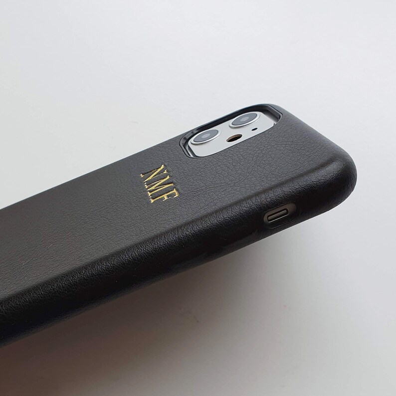 Black Faux Leather Embossed Phone Case Embossed Iphone 13 - Etsy UK