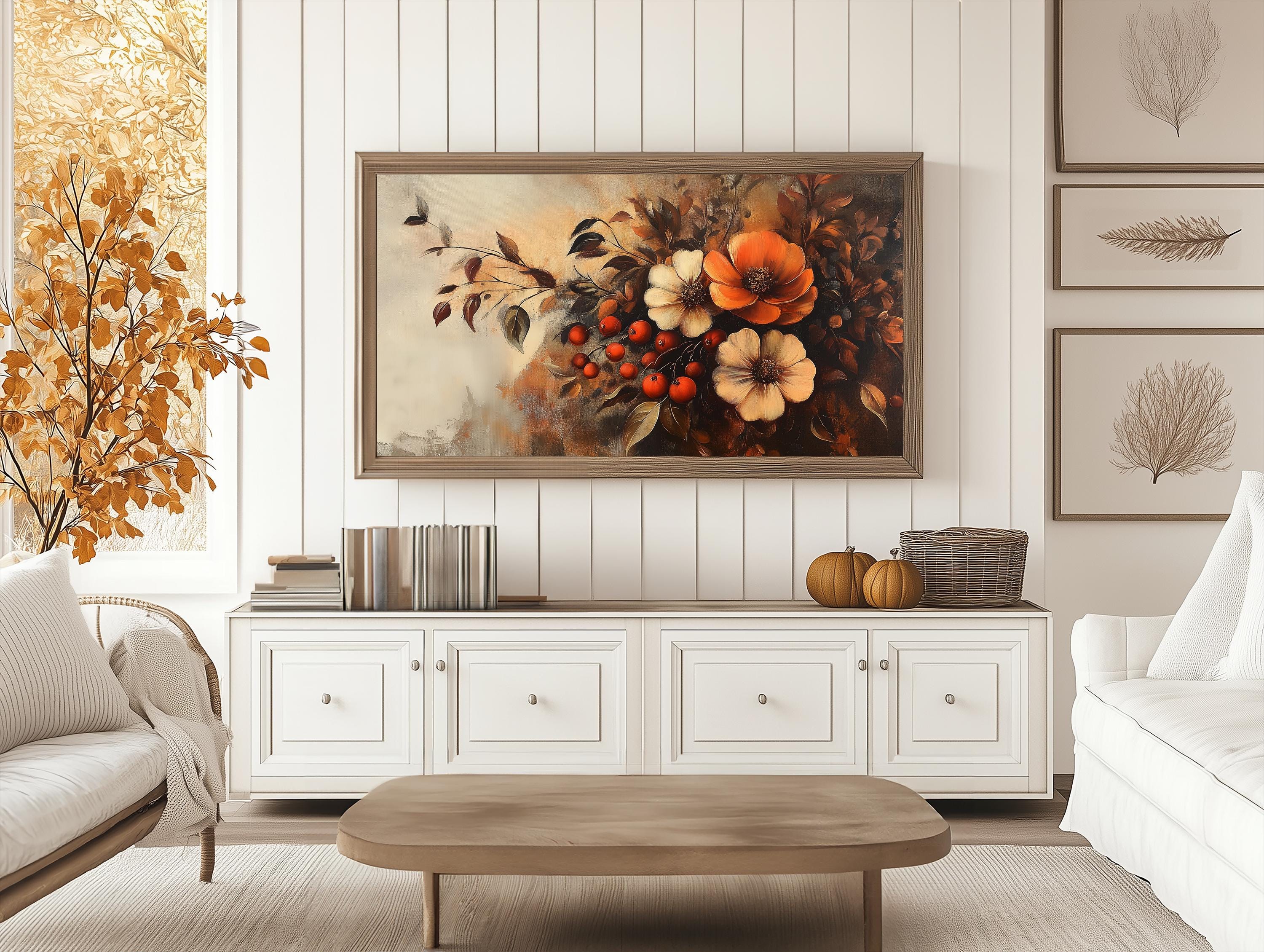 Thanksgiving Art for TV, Moody Wildflowers, Autumn Botanical ...