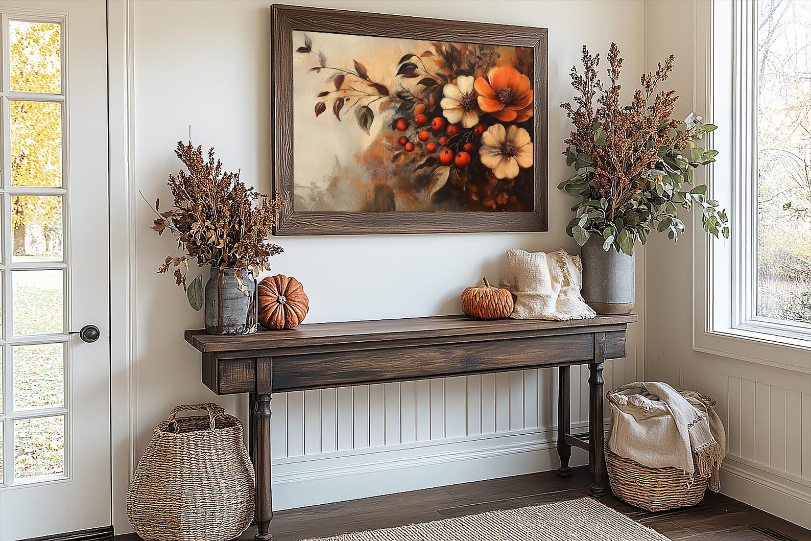 Thanksgiving Art for TV, Moody Wildflowers, Autumn Botanical ...