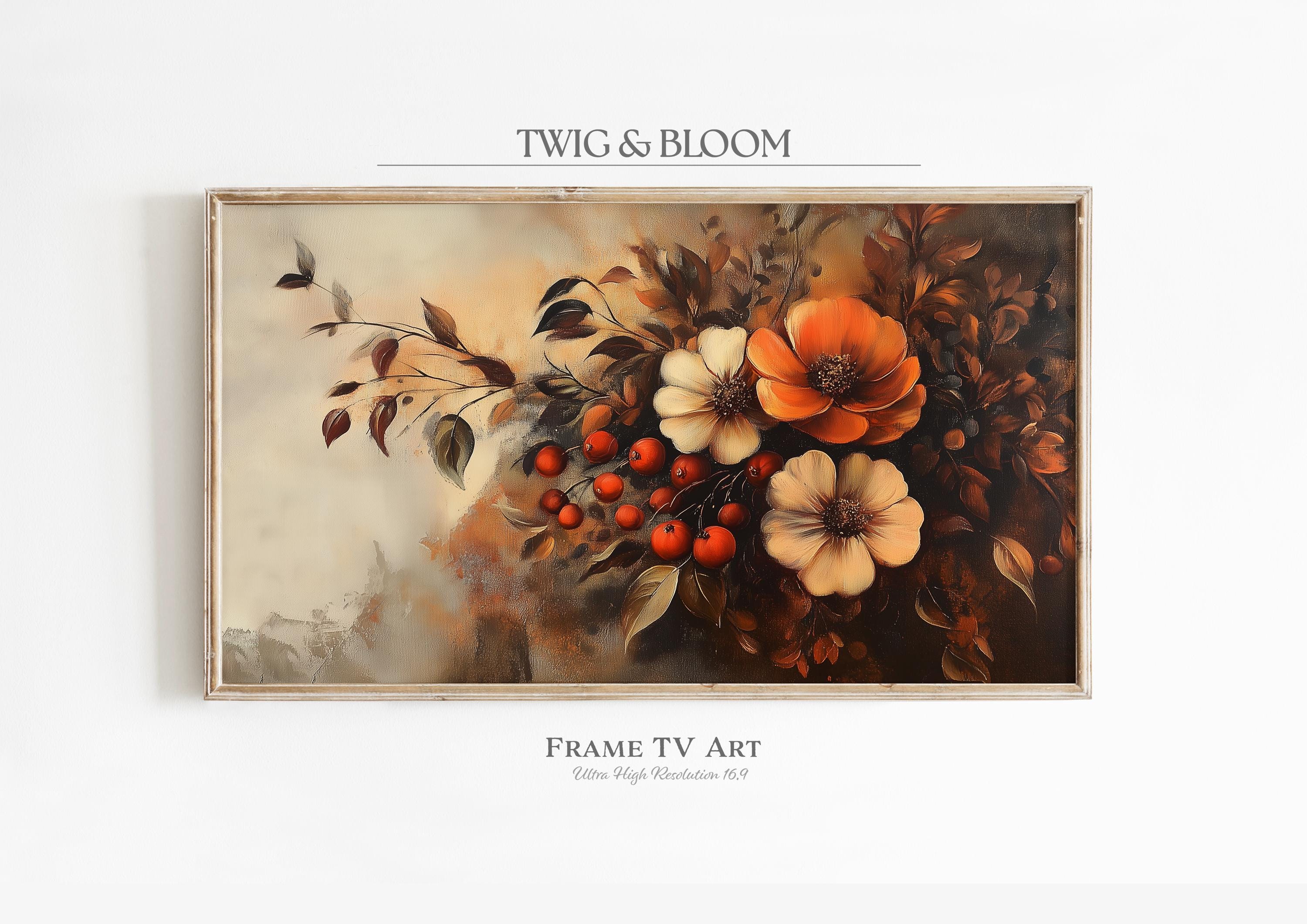Thanksgiving Art for TV, Moody Wildflowers, Autumn Botanical ...