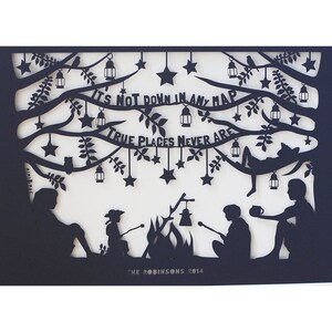 Personalised Campfire Papercut. Not Down in Any Map. Family Picture ...