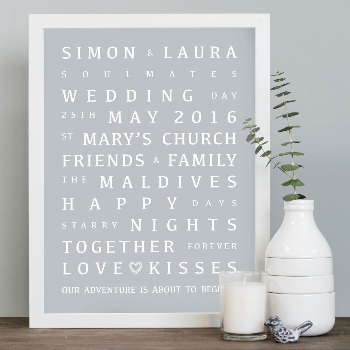 Personalised Wedding Memories Print. Wedding Gift for Couple. - Etsy