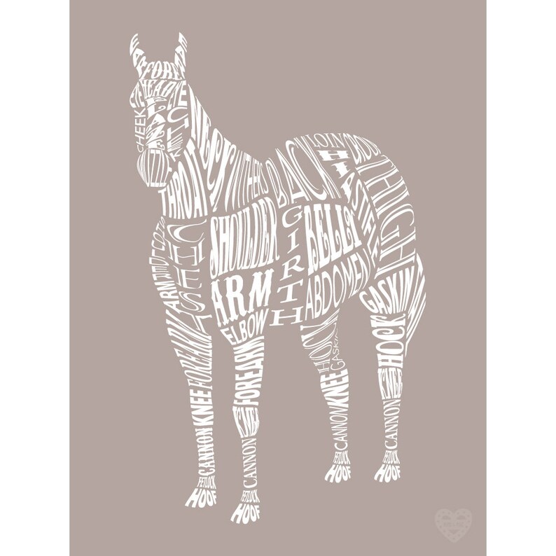 Horse Word Art Print. You Can Personalise. Standing Horse - Etsy
