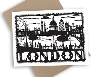 London Card London Skyline Card London Landmarks London - Etsy UK