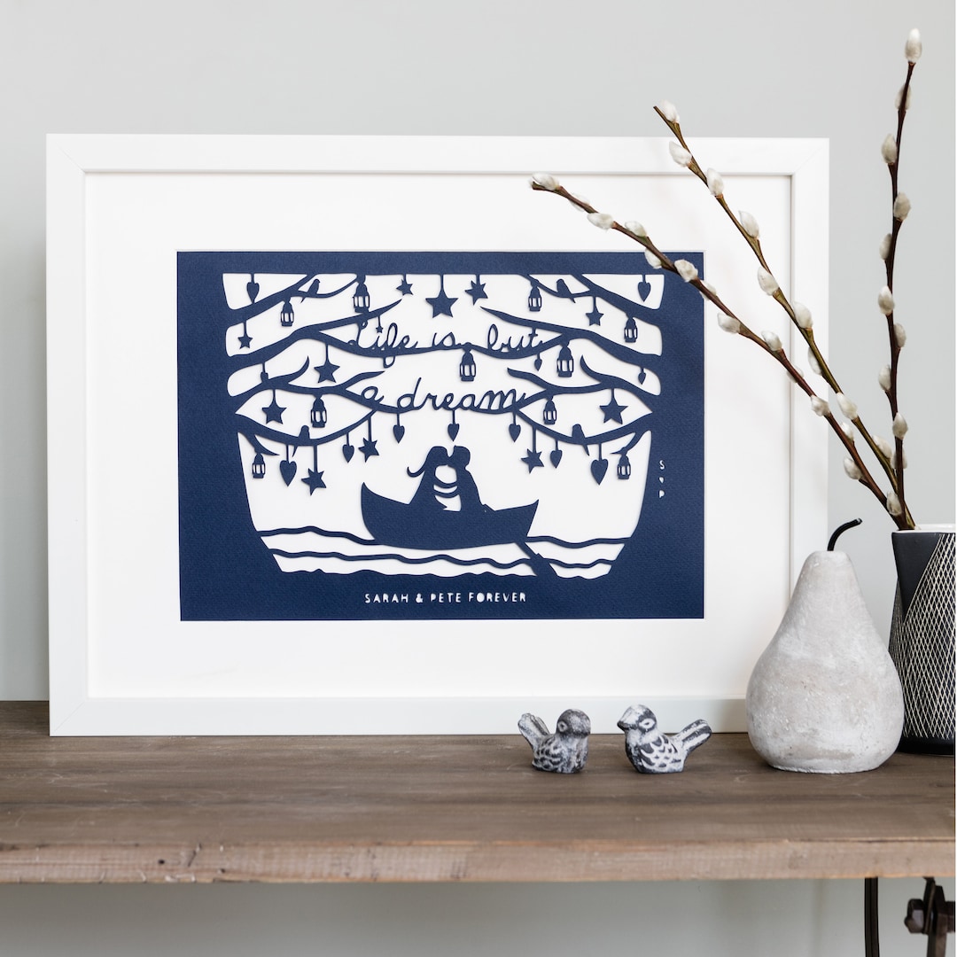 Personalised Rowing Boat Papercut. Boat Lovers Gift. Life is but a ...