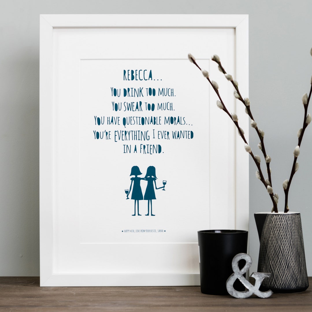 Personalised Best Friends Forever Print. BFF Gift. Gift for Friend ...
