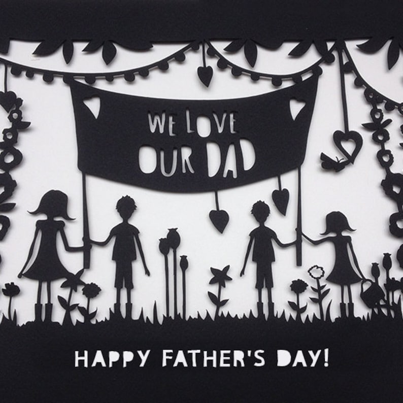 Personalised We Love Our Dad / Daddy Papercut. Gift for Dad From ...
