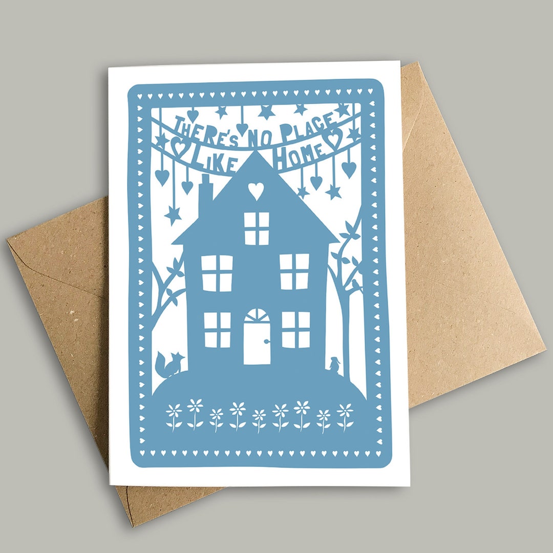 New Home Card. There's No Place Like Home Card. Papercut Style ...