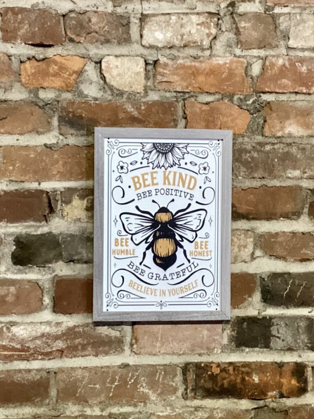 Bee Kind Wall Art Decor, Bee Positive, Bee Grateful, Believe in ...