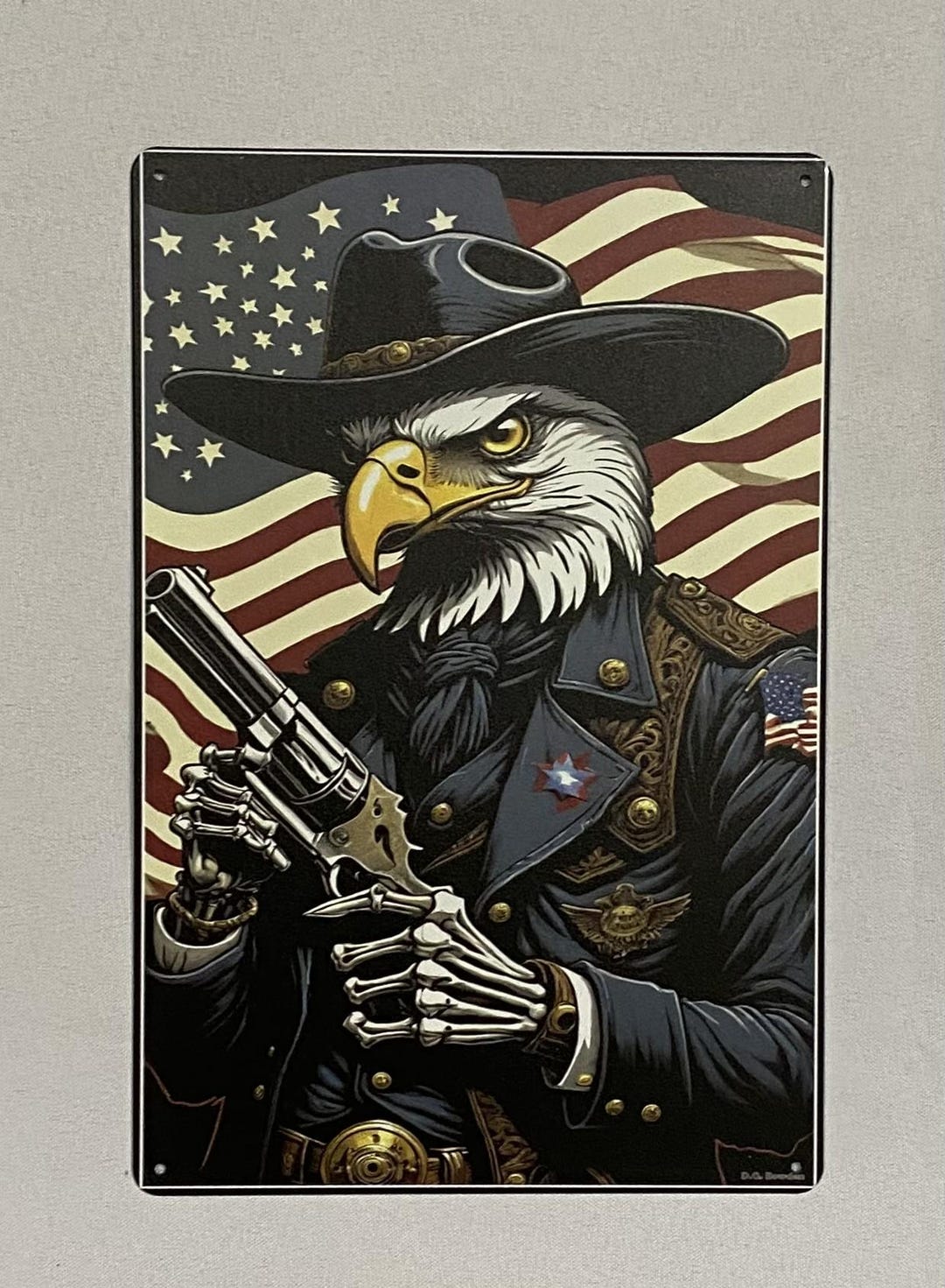 BOGO 50% Off, Patriotic Eagle Gunslinger – Bold Vintage Wall Art Decor ...