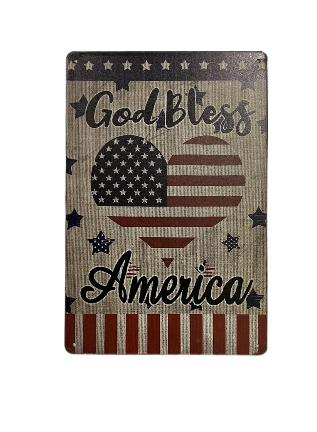 BOGO 50% Off, God Bless America Tin Sign, 8x12 Vintage Patriotic Wall ...