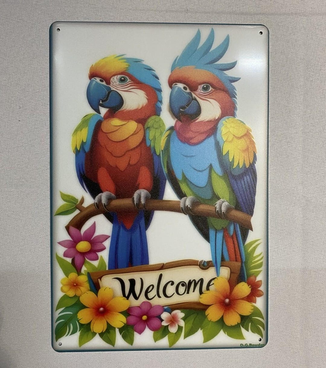 BOGO 50% Off, Parrots Welcome Sign Wall Art Decor, 8x12 Tin Sign ...