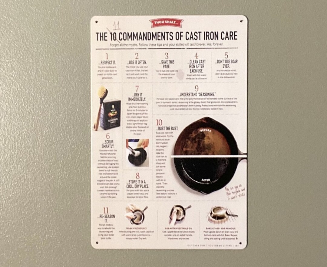 BOGO 50% off Wall Art Decor, 8x12 Tin, the 10 Commandments of Cast Iron ...