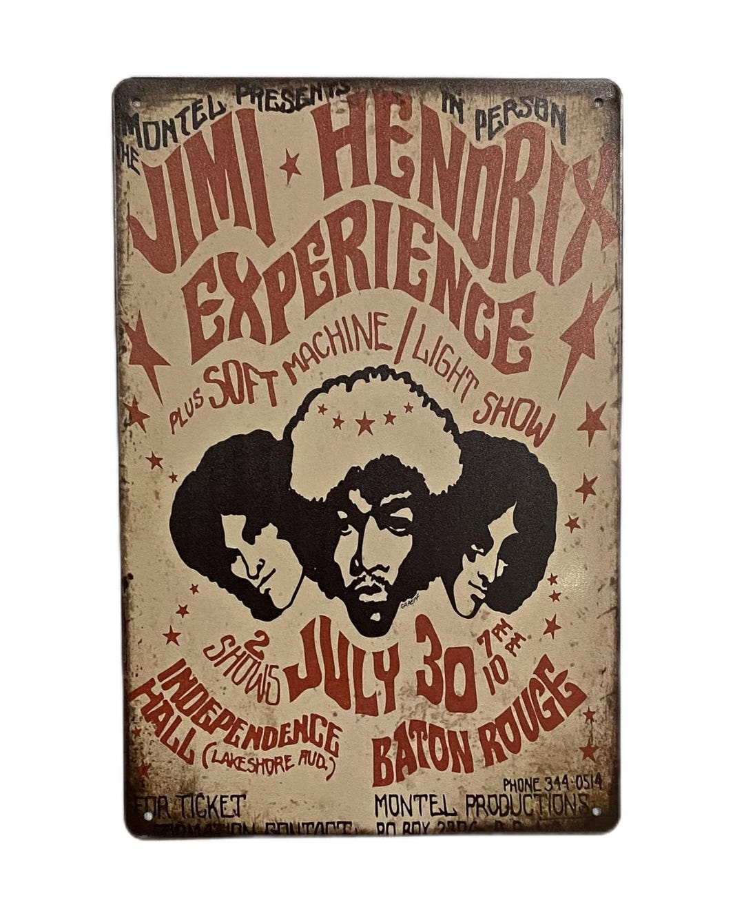 BOGO 50% Off, Jimi Hendrix Experience Tin Sign – Retro 8x12 Vintage ...