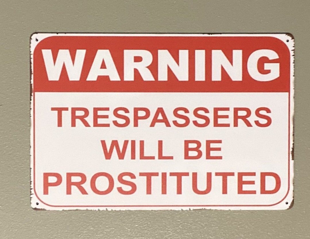 BOGO 50% off Sign Wall Art Decor, 8x12 Tin, "warning Trespassers Will ...