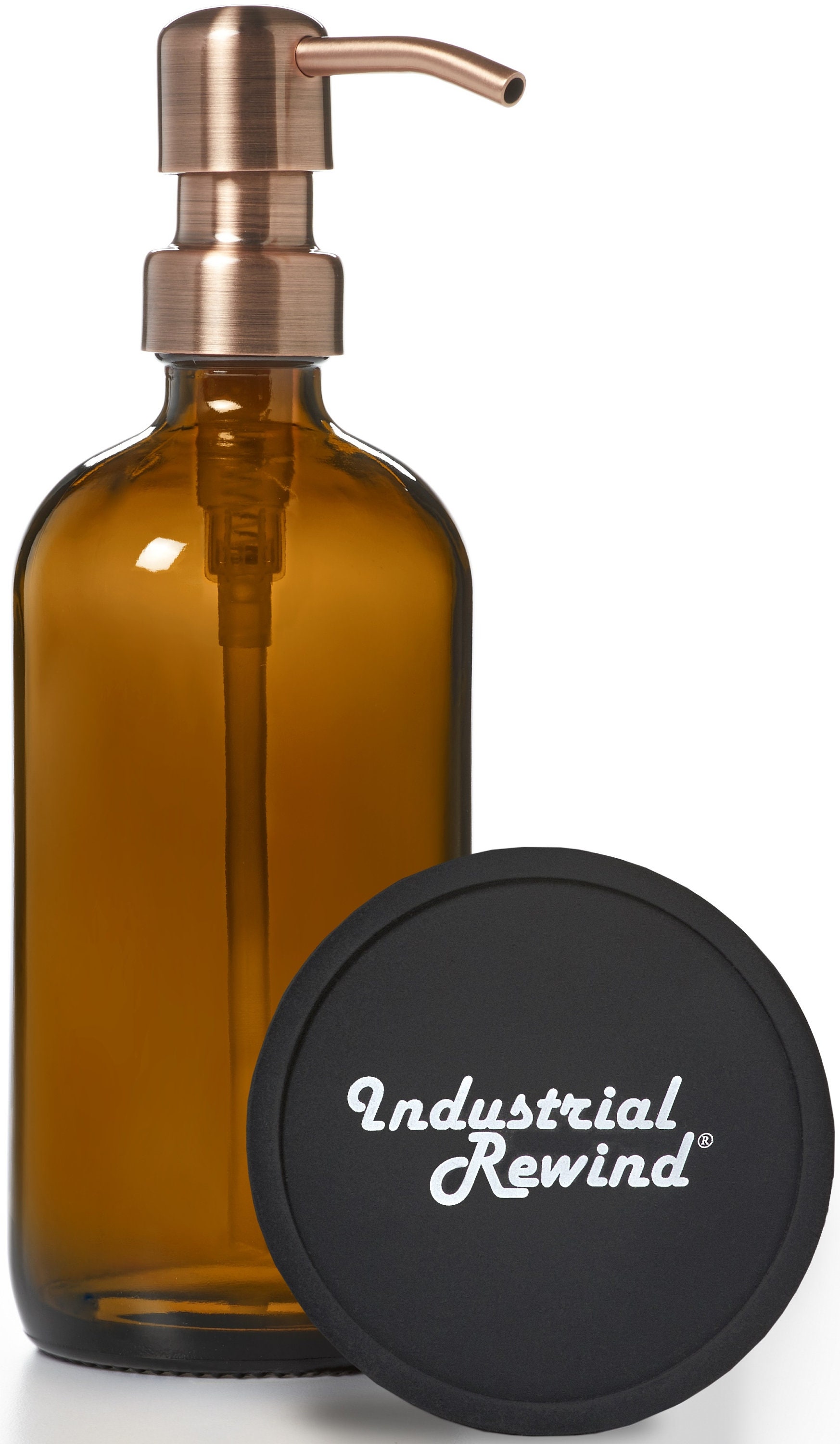 Amber Soap Dispensers 8oz & 16oz Brown Glass with Metal Soap | Etsy