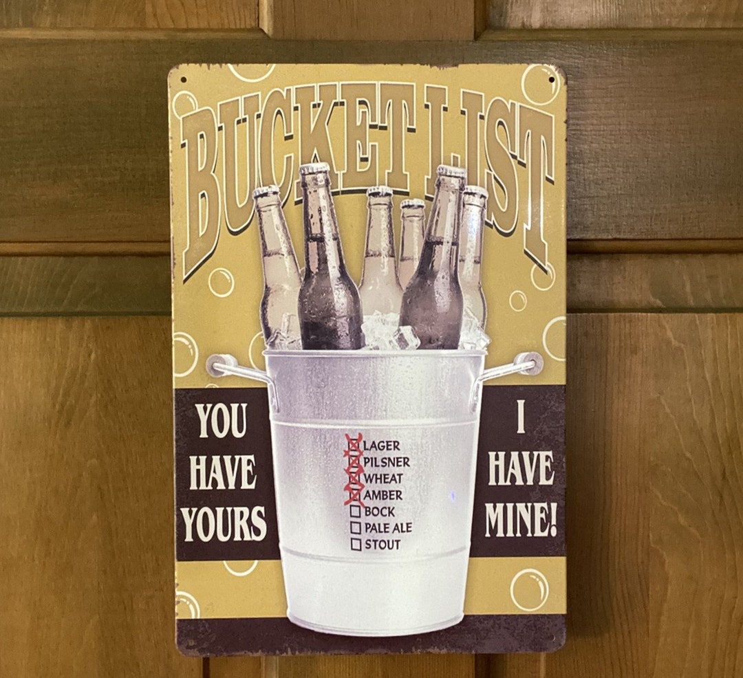 BOGO 50% Off, Bucket List Wall Art Decor, 8x12 Tin Sign - Bucketlist ...