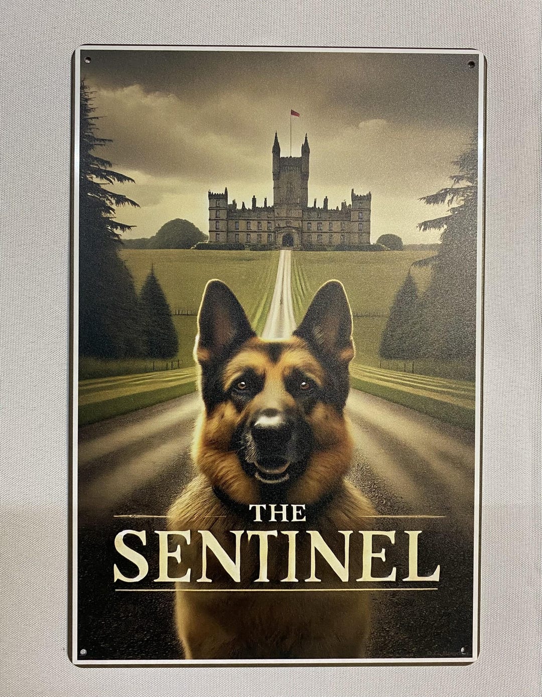 BOGO 50% Off, the Sentinel Tin Sign, Loyal German Shepherd Guarding ...